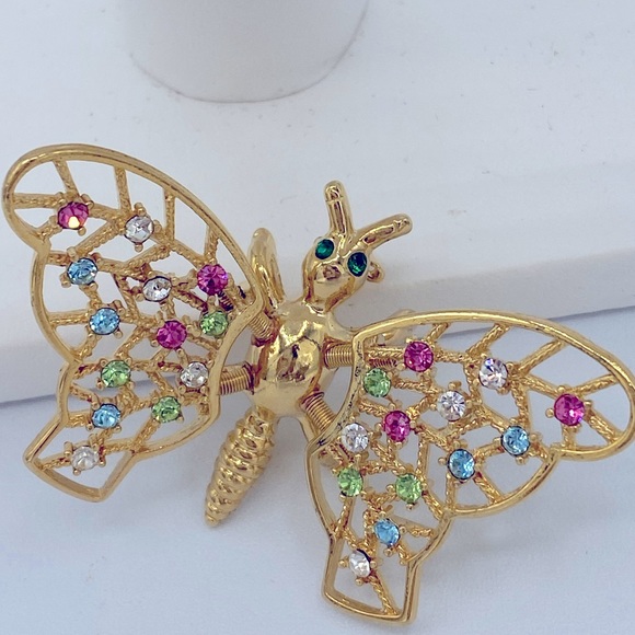 Trembler | Jewelry | Flutter Butterfly Trembler Pin Brooch Filigree ...